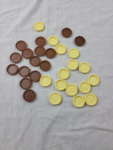 1973 Whitman BACKGAMMON Replacement Parts 30 Brown Cream Checkers | eBay