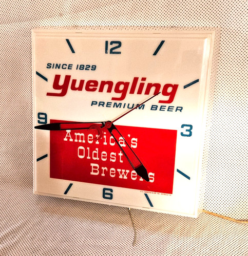 Amazing - Early 1950s YUENGLING Premium Beer Lighted Advertising Clock ...