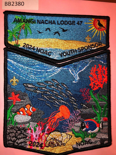 Boy Scout OA Flap Set Amangi Nacha Lodge 47 2024 NOAC Youth Sponsor | eBay