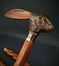 Victorian Antique Rabbit Head Handle Vintage Designer Wooden Walking ...