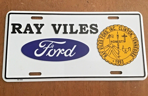 Ray Viles Ford License Plate Booster vintage dealership Clinton ...