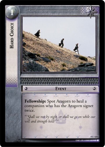 LOTR TCG TTT Two Towers HARD CHOICE 4U123 Foil NM/MINT Top Shelf Card ...