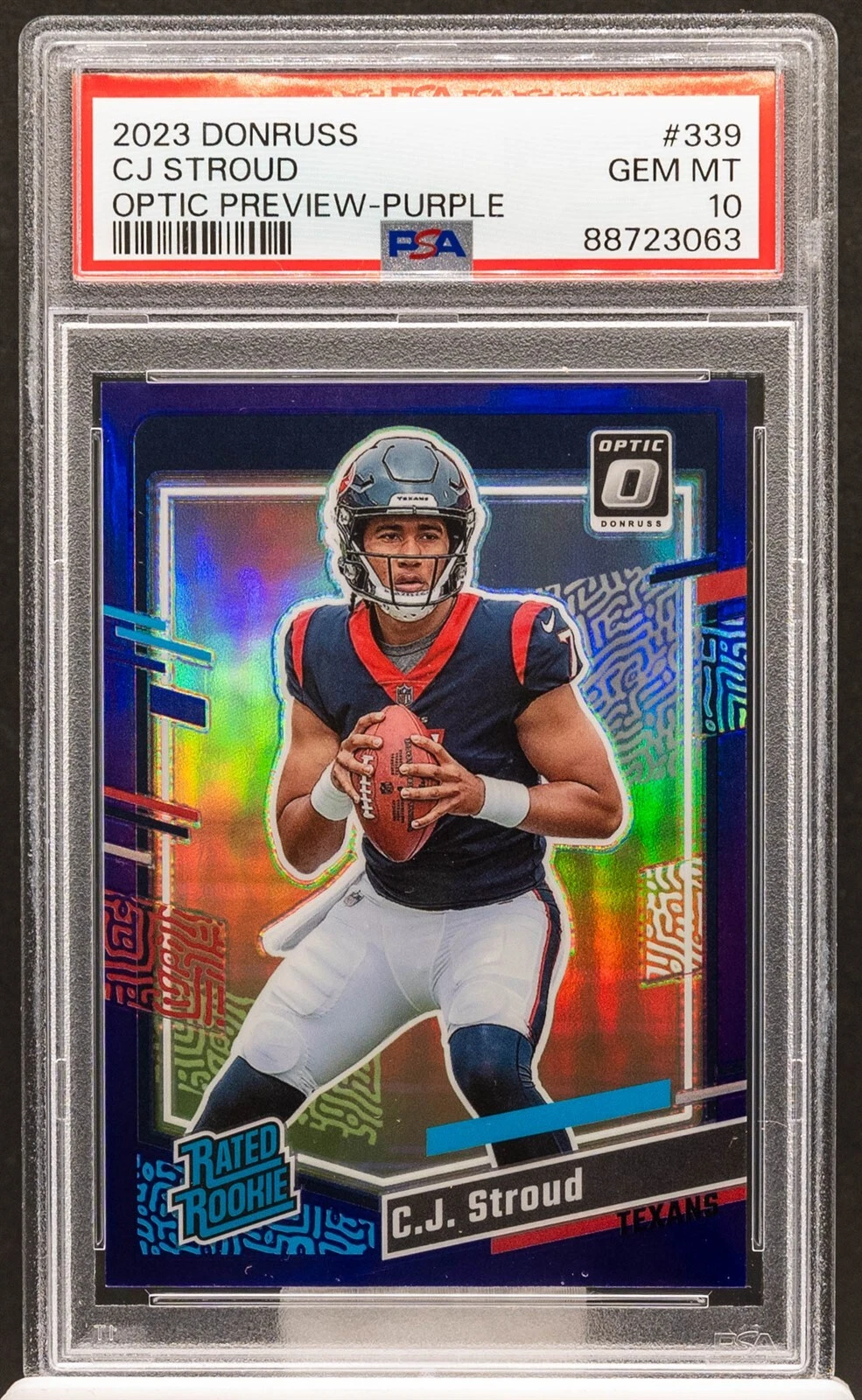 CJ Stroud 2023 Donruss #339 Optic Preview - Purple /50 Price Guide ...