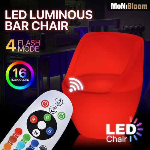 LED Luminous Chair Barrel Shape Bar Stool 16 Colors Changing Furniture ...