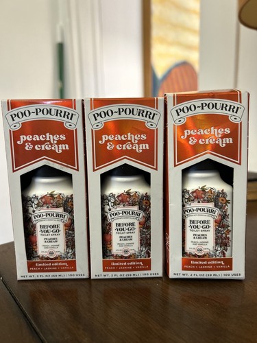 3 Poo-Pourri Toilet Spray Limited Edition Peaches & Cream, 2 Fl Oz | eBay