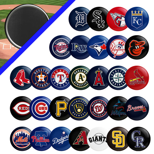 MLB Team Magnets 2.25" FULL SET/ALL TEAMS-Football-Fan-Standings-Fridge ...