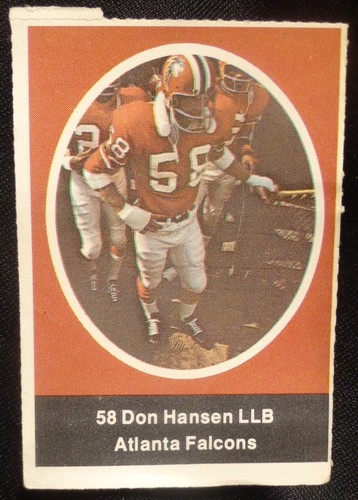 1972 Sunoco Football Card -Falcons Dan Hansen - Illinois alumni | eBay