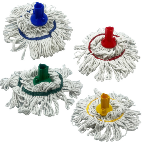Colour Coded Mop Head Hygienic Cleaning Looped Pure Yarn Cotton Mop ...