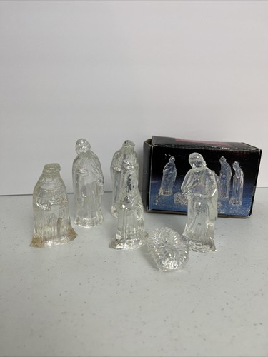 Crystal Nativity Set Rainbow Genuine Crystal With Box 6 Piece Mary ...