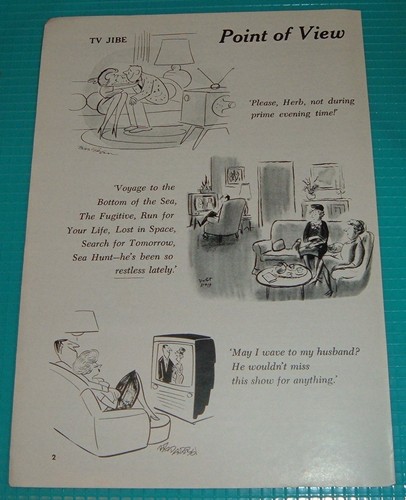 1965 TV JIBE CARTOON/LOST IN SPACE/SEARCH FOR TOMORROW SOAP OPERA/THE ...