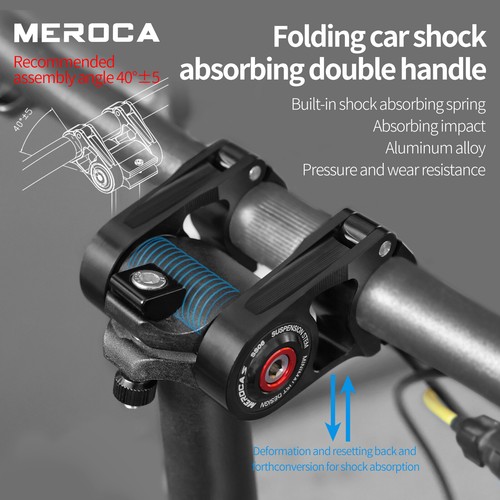 MEROCA Suspension Stem Folding Bike Handlebar Riser 45mm Aluminuim fit ...