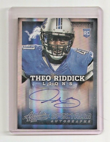 2013 Absolute Detroit Lions Theo Riddick Autograph Rookie Football Card ...