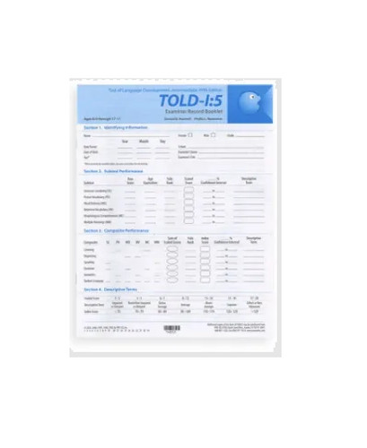 TOLD-I:5 Test of Language Development Intermediate 5th Ed Record ...
