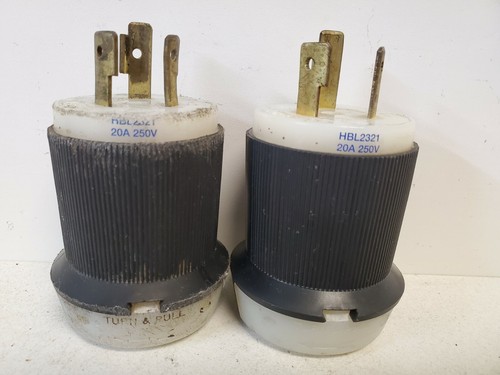 LOT OF (2) GUARANTEED! HUBBELL 20A 250V TWIST LOCK PLUGS HBL2321 | eBay