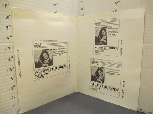 ABC TV show photo 1982 news ad material ALL MY CHILDREN Susan Lucci ...