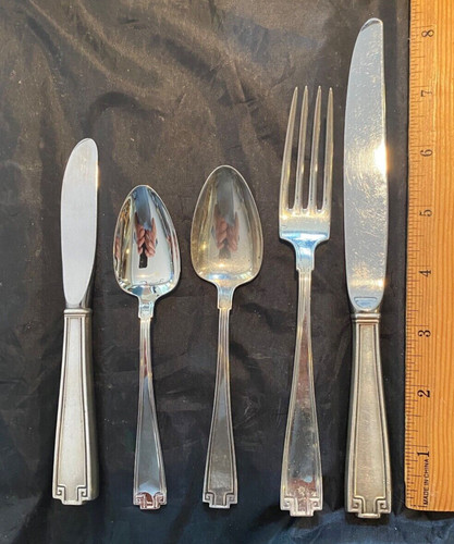 GORHAM ETRUSCAN STERLING SILVER FLATWARE SET FOR 8 BY 5 TOTAL 40 PIECES ...