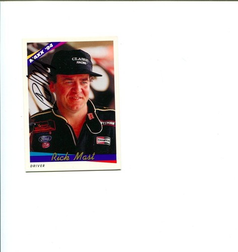 Rick Mast NASCAR Driver Legend 1994 Maxx Signed Autograph Photo Card | eBay