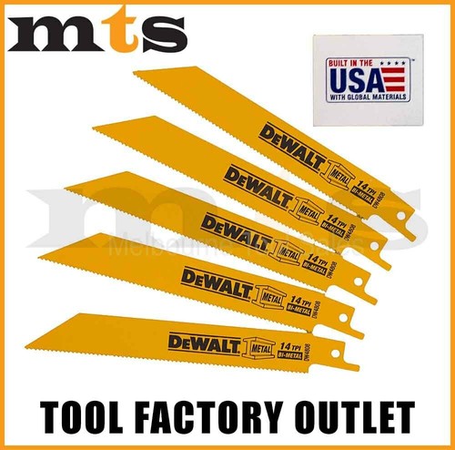 Dewalt Dw4808 6" 14 Tpi Straight Back Bi-Metal Reciprocating Blade ...