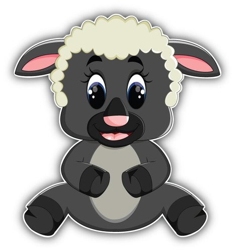 Cute Sheep Cartoon Animal Car Bumper Sticker Decal - "SIZES" | eBay