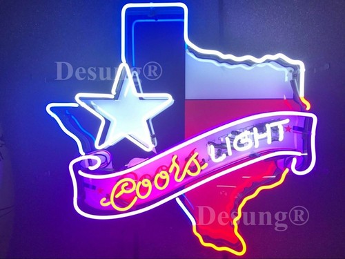 Texas Map Lone Star Light With HD ViVid Neon Sign 24"x20" Lamp Garage ...