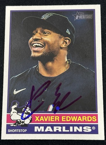 2025 Topps Heritage Signed Xavier Edwards Marlins Autographed Auto Card ...