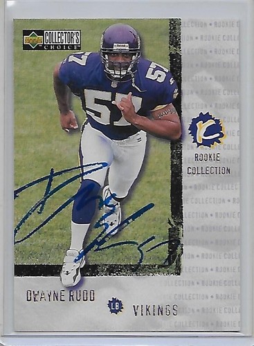 Football Card IP auto Minnesota Vikings DWAYNE RUDD 1997 rookie ...