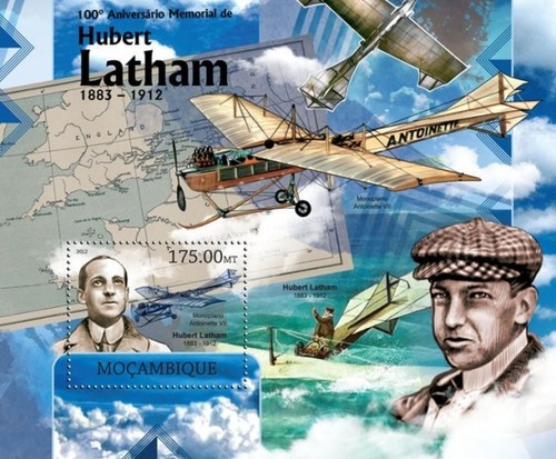 Hubert Latham Aircraft planes aviation 2012 s/s Mozambique Sc.2678 MNH ...