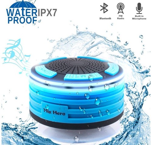 Mix Hero F013 Blue Portable Wireless Waterproof Bluetooth Speaker W/ Suction Cup | eBay
