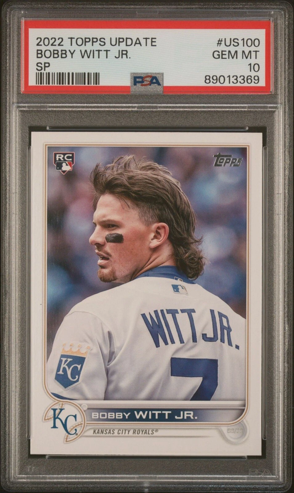 Bobby Witt Jr. 2022 Topps Update #US100 SP Variation (Back of Jersey ...