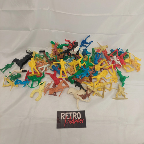 Lot of Vintage Marx Multicolor Cowboys and Indians Figures | eBay