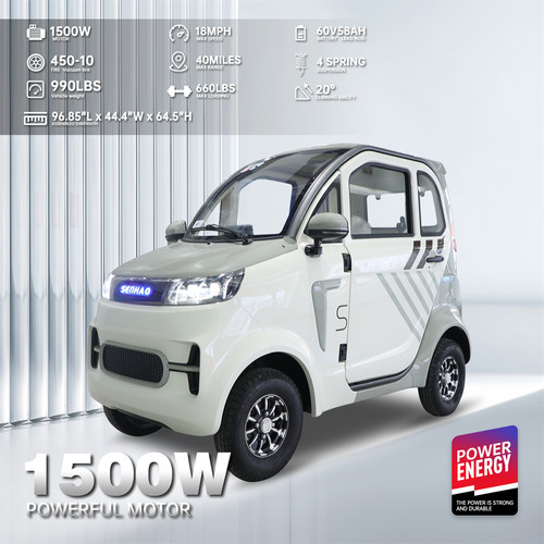 Fully Enclosed Mobility Scooter 4 Wheel Car 1500W 3-Speed 40 Mile 660lb ...