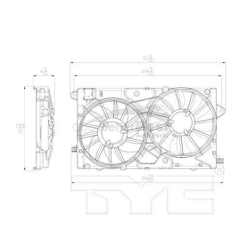 One New TYC Dual Radiator and Condenser Fan Assembly 622790 20970655 | eBay