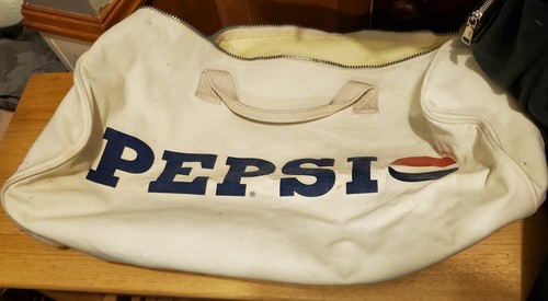 VNTG Pepsi Cola Brand Duffel Bag Heavy Duty Off White Canvas Large ...