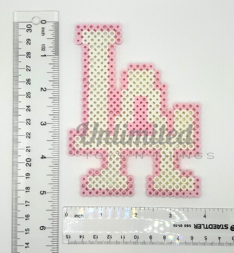 Perler Art LA Dodger Sign Pink & White Sprites | eBay