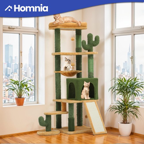 60" Cat Tree Tower Condo Cozy Green Kitty House 20 lbs Cats with ...