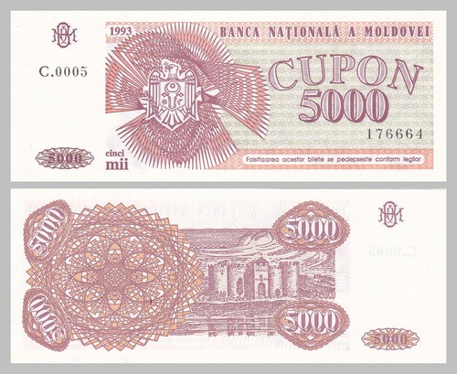 Moldawien / Moldau / Moldova 5000 Cupon 1993 p4 unz. | eBay