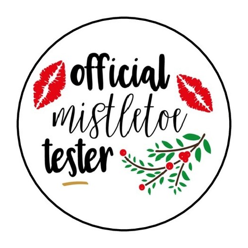 30 OFFICIAL MISTLETOE TESTER ENVELOPE SEALS LABEL STICKERS 1.5" ROUND ...