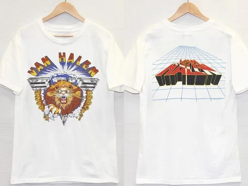 Van Halen Live 1982 Diver Down Tour T-Shirt, 1982 Van Halen Lion Logo T ...