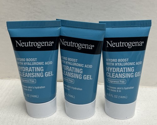 3 x Neutrogena Hydro Boost Hydrating Cleansing Gel Deluxe Sample .5 oz ...