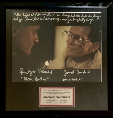 RARE! Rutger Hauer Joe Turkel Dual Signed Bladerunner 11x14 Photo ACOA ...