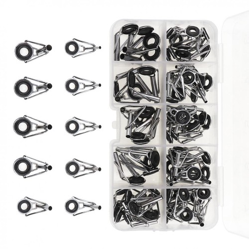 80pcs Fishing Rod Guides Repair Kit Ceramic & Stainless Guide Tip Top ...