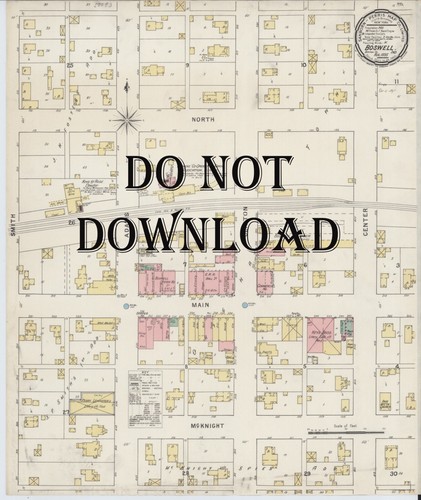 COPY 1895 Historical Fire Map of Boswell Indiana 16" X 20" VERY ...