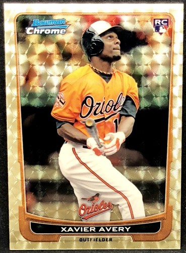 XAVIER AVERY 2012 Bowman Chrome GOLD SUPERFRACTOR PARALLEL RC ROOKIE ...