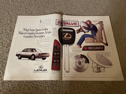 Vintage 1990 LEXUS ES-250 ES250 SEDAN Car Print Ad V6 ENGINE | eBay