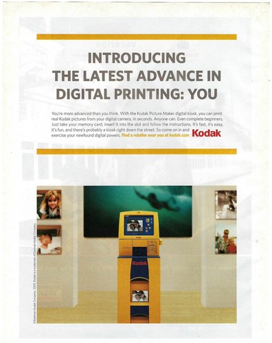 2005 Kodak Camera Digital Printing Picture Maker Kiosk Retro Print Ad ...