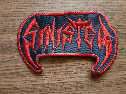 SINISTER,SEW ON RED WITH RED EDGE EMBROIDERED PATCH | eBay