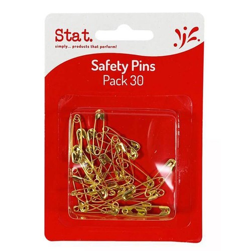 Stat Safety Pins Pack of 30 Gold Simple Fastening Device Durable High ...