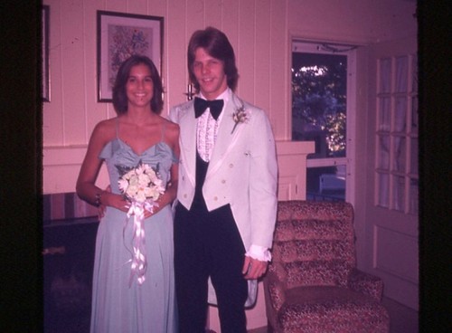 HIGH SCHOOL COUPLE PROM PHOTO, TUX WITH TAILS & BOW TIE 1975 35mm PHOTO ...