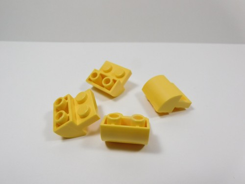 LEGO Lot of 4 Yellow 2x2x1 Inverted Bricks w/ Bow I12 | eBay