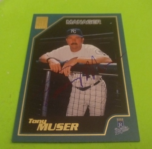 2001 Tony Muser SIGNED Topps MLB Baseball MANAGER Card #333 Kansas City ...